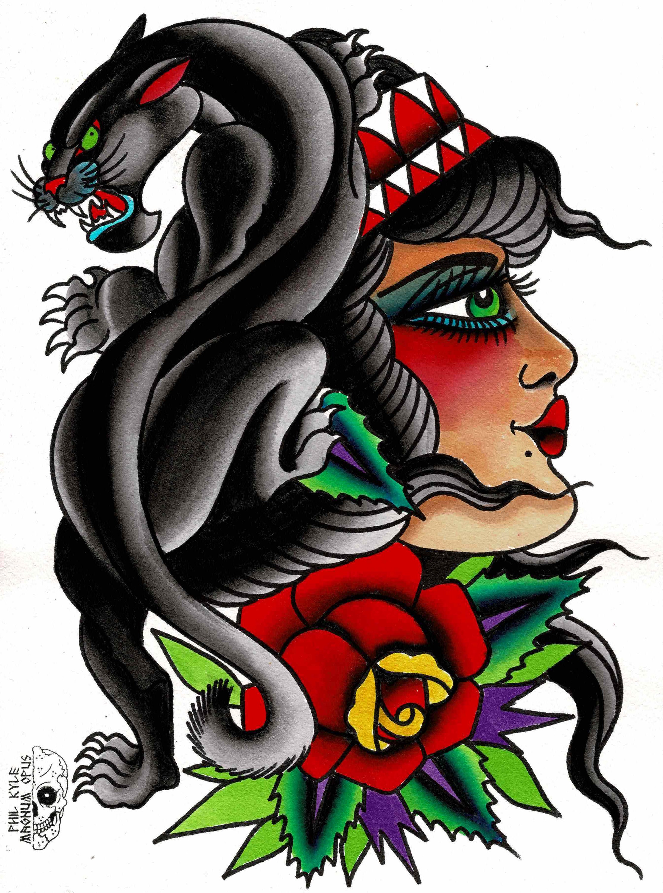 3 Tattoo Pins Prints A4 Sized on Water Color Paper 8.5 X 14 Inches - Etsy