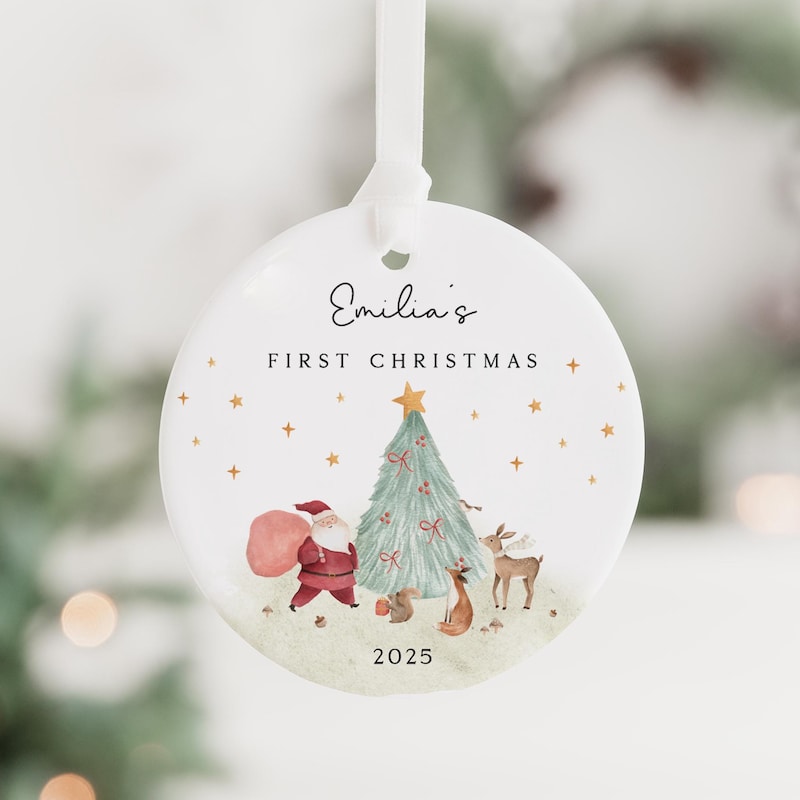 Christmas Baubles for First Christmas - Etsy UK