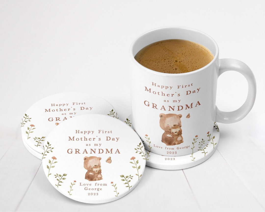 First Mothers Day Grandma Mug & Coaster Gift | Personalised Mother's ...