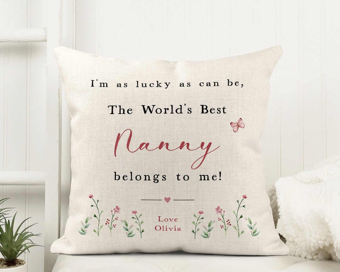 Worlds Best Nana Gift Cushion Personalised Cushion for Nana Nanny Nanna ...