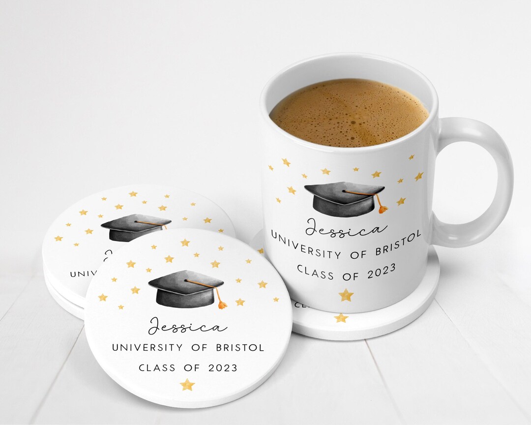 Personalised Graduation Mug & Coaster Set Graduation Class of 2022 Gift ...