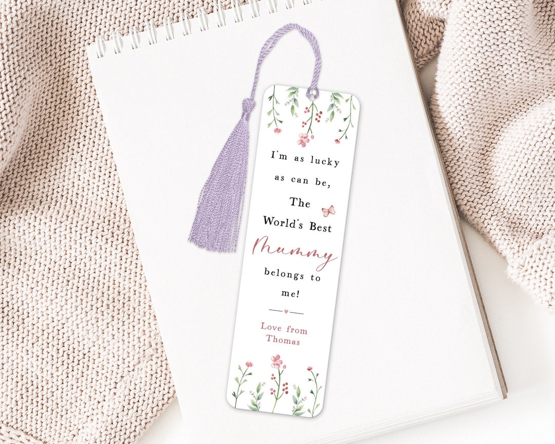Mothers Day Worlds Best Mummy Gift Bookmark | Personalised Mother's Day ...