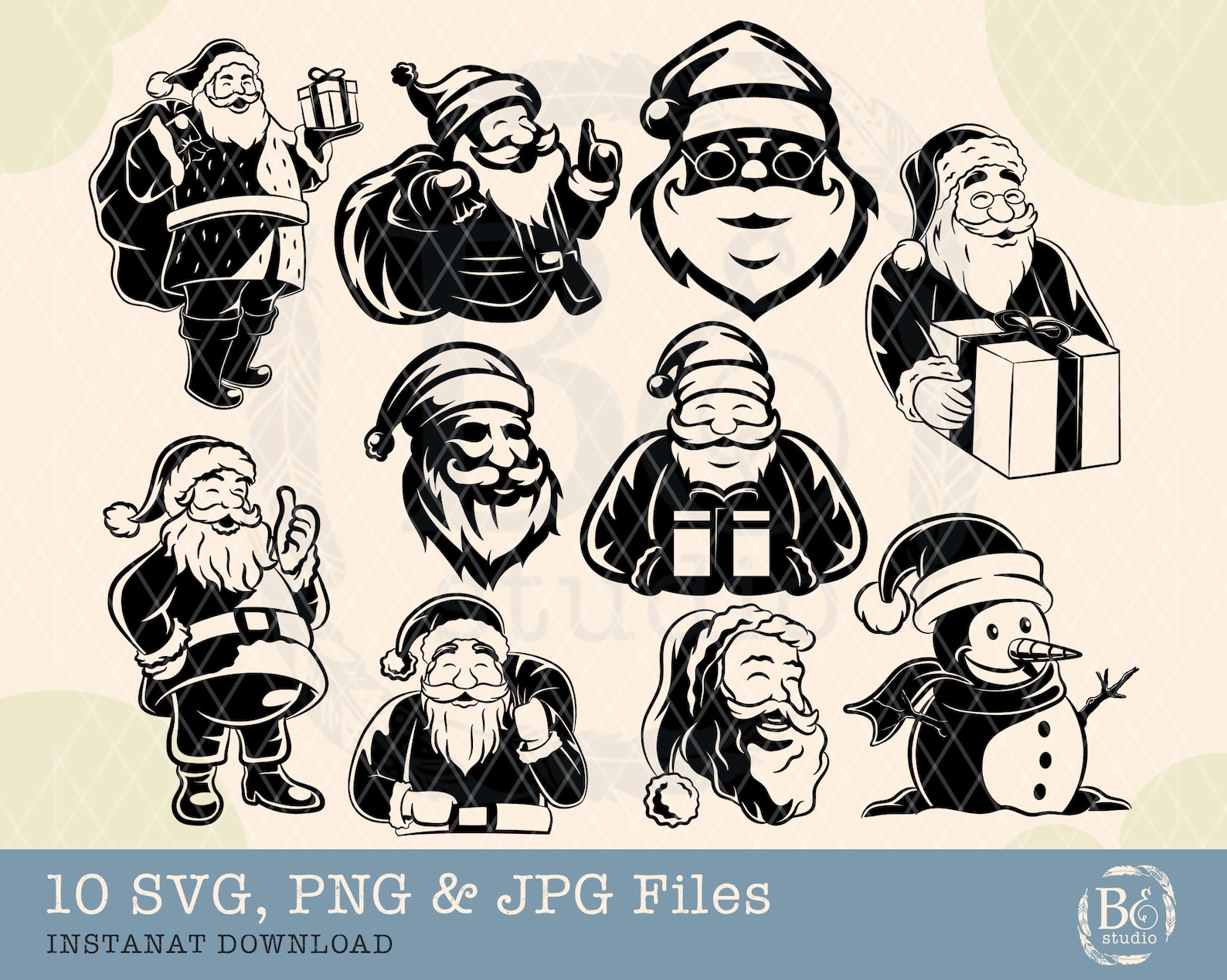 Santa Claus Svg, Santa Svg Bundle, Christmas Svg, Santa Svg, Santa ...