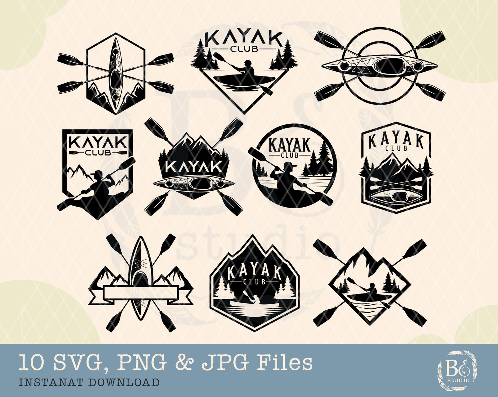 Kayak Svg Bundle, Kayaking Svg, Kayak Svg, Kayak Vector, Canoe Svg ...