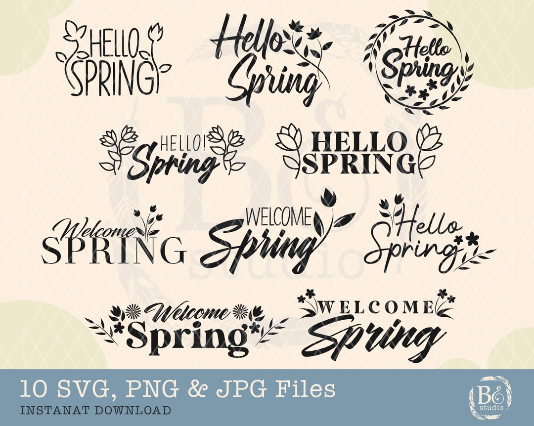 Spring Svg Bundle, Spring Floral Svg, Welcome Spring Svg, Flower Svg ...
