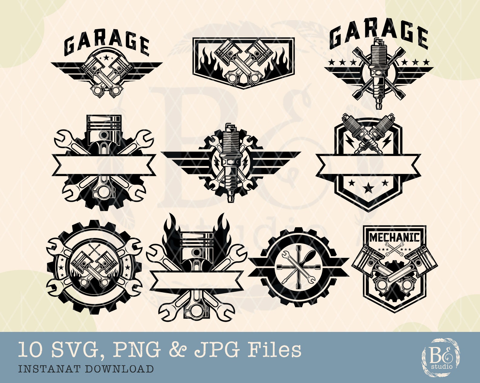 Mechanic Svg Bundle, Mechanic Tools Svg, Mechanic Gear Svg, Wrenches ...