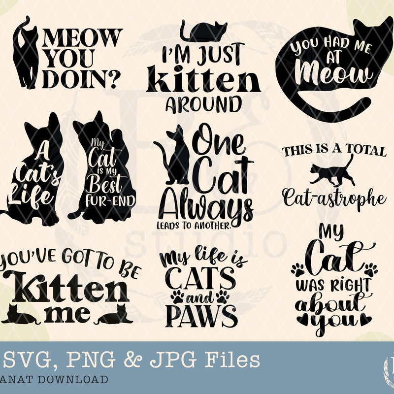 Cat Quotes Svg - Etsy