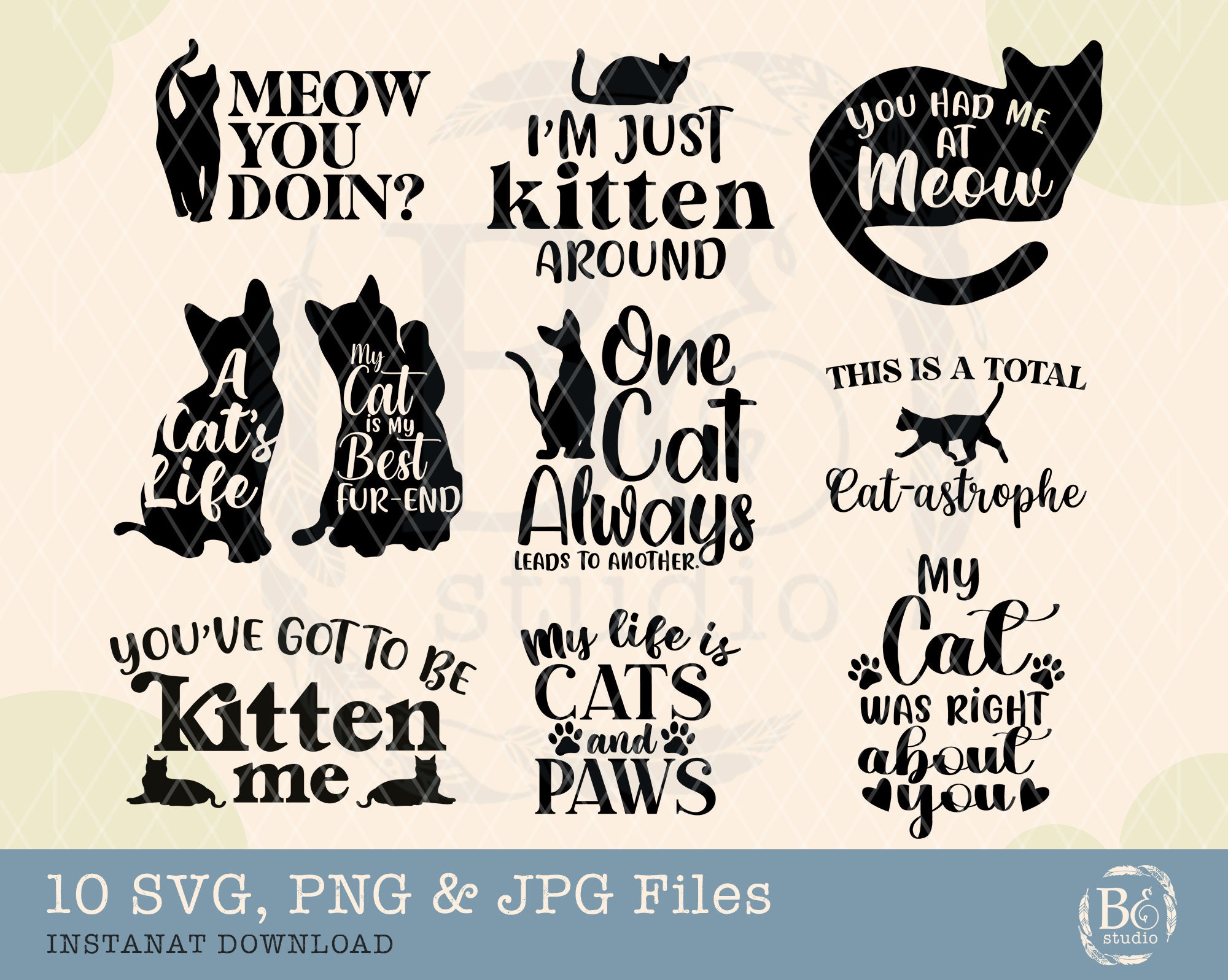 Cat Svg Files, Cat Mom Svg, Cat Bundle Svg, Cat Quotes Svg, Cat Lover ...