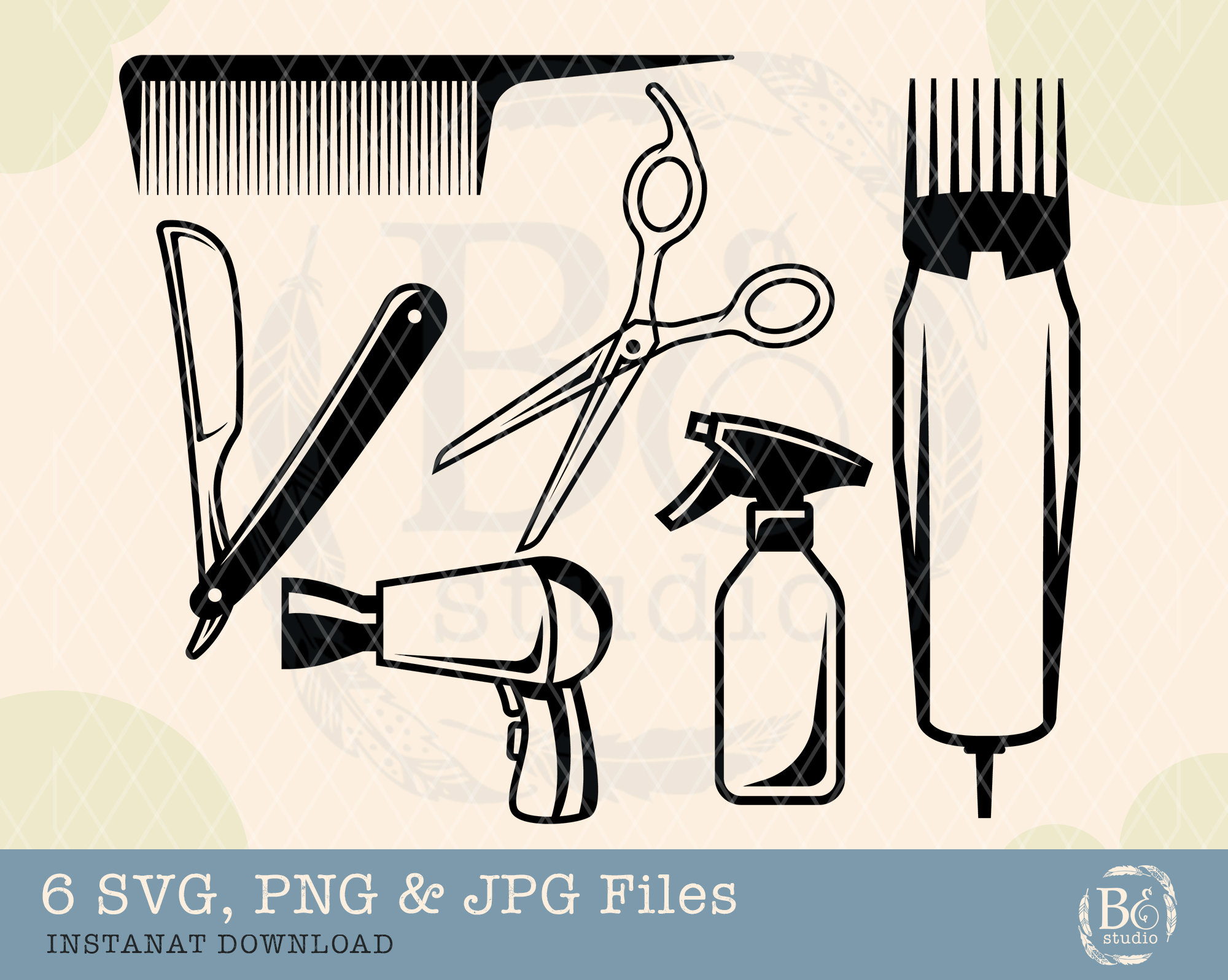 Barber Tool Svg Files, Barbershop Svg, Barber Svg, Tools Svg, Hair ...