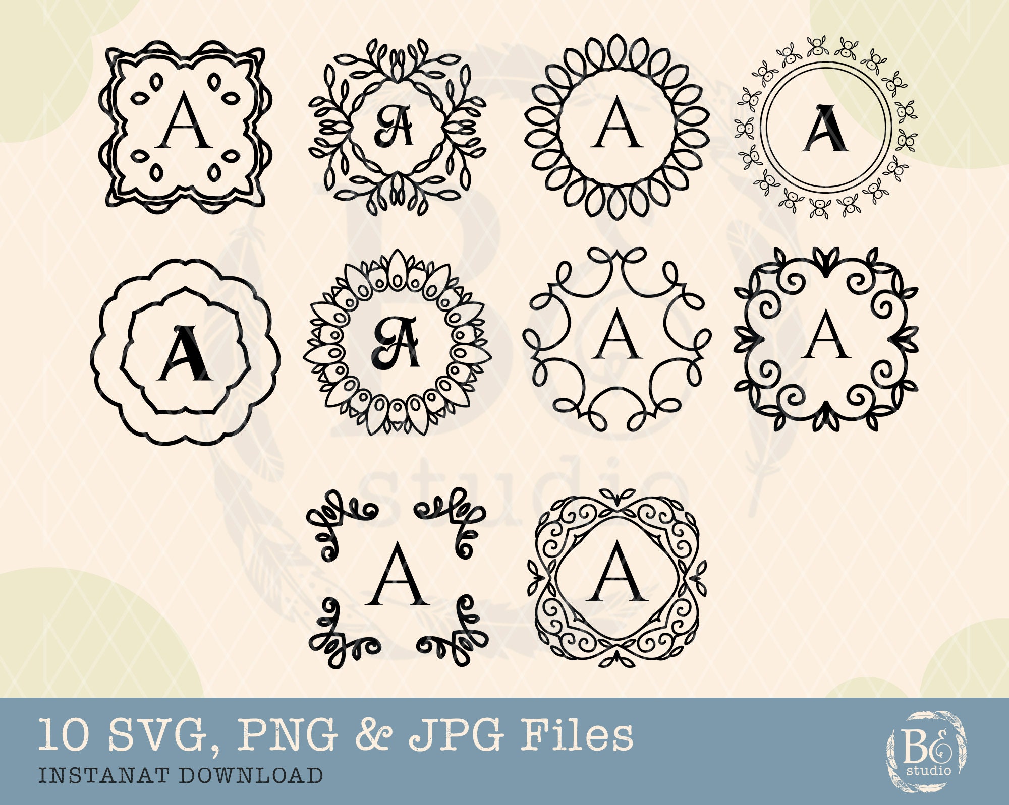 Monogram Svg, Letter A Monogram Svg, A Vector File, Luxury Vector ...