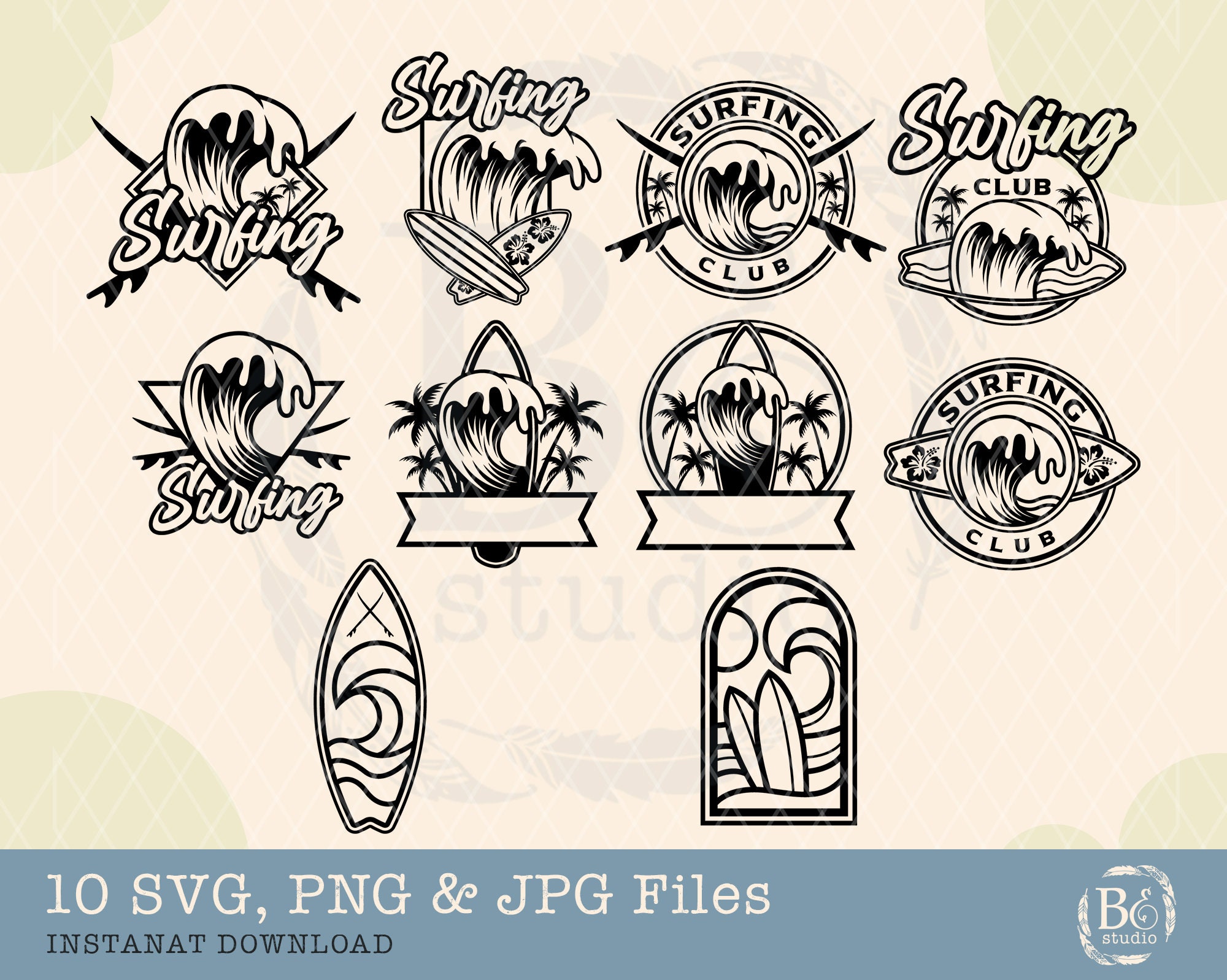 Surfing Svg Bundle, Surf Svg, Summer Vibes Svg, Summer Svg, Beach Life ...