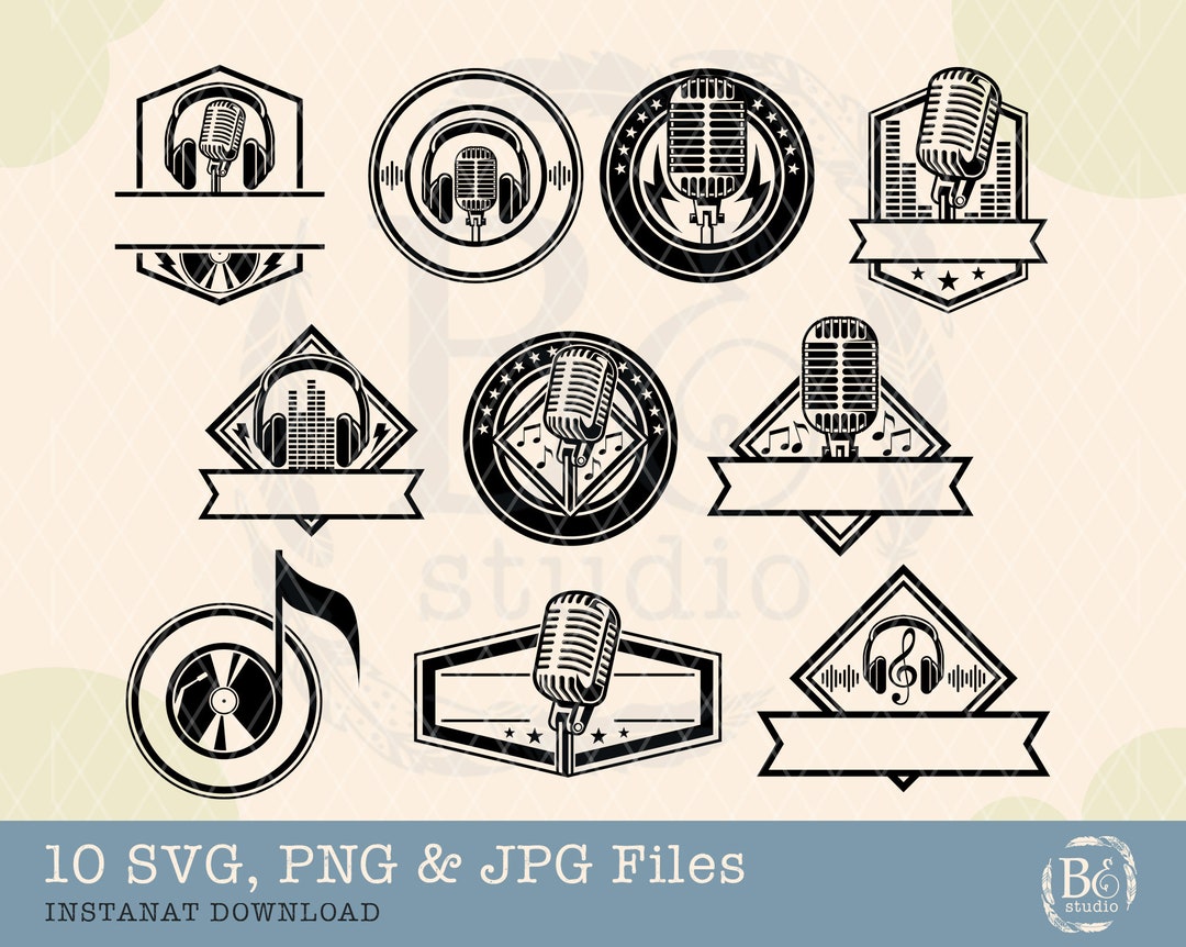 Music Svg Bundle, Microphone Svg, Singer Svg, Audio Svg, Recording Svg ...