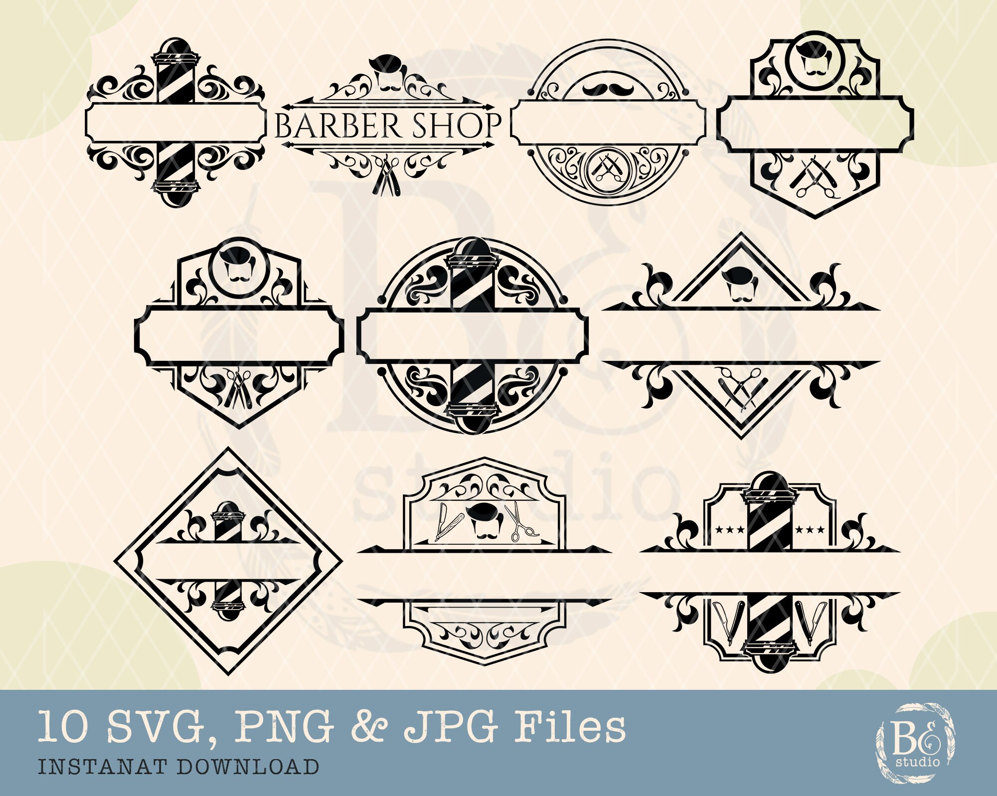 Barbershop Svg Bundle, Barbershop Sign Svg, Salon Svg, Barber Svg ...