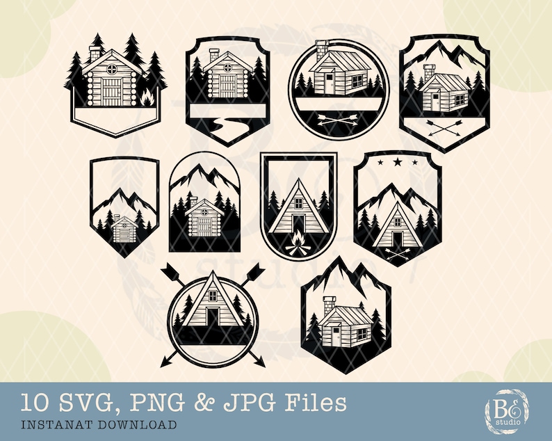 Cabin Svg Bundle, Wooden Cabin Svg, Forest Cabin Svg, Log Cabin Svg ...