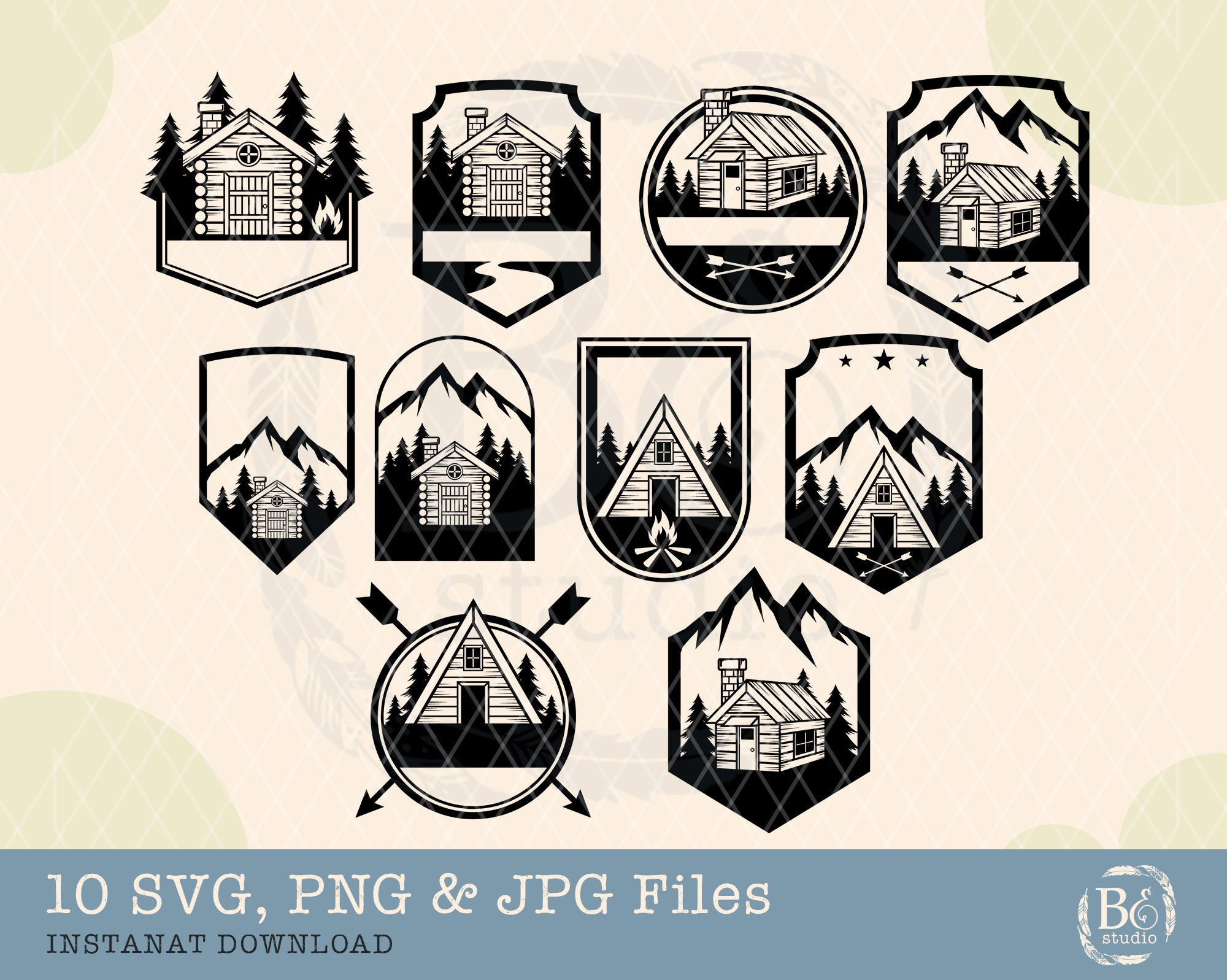Cabin Svg Bundle, Wooden Cabin Svg, Forest Cabin Svg, Log Cabin Svg ...