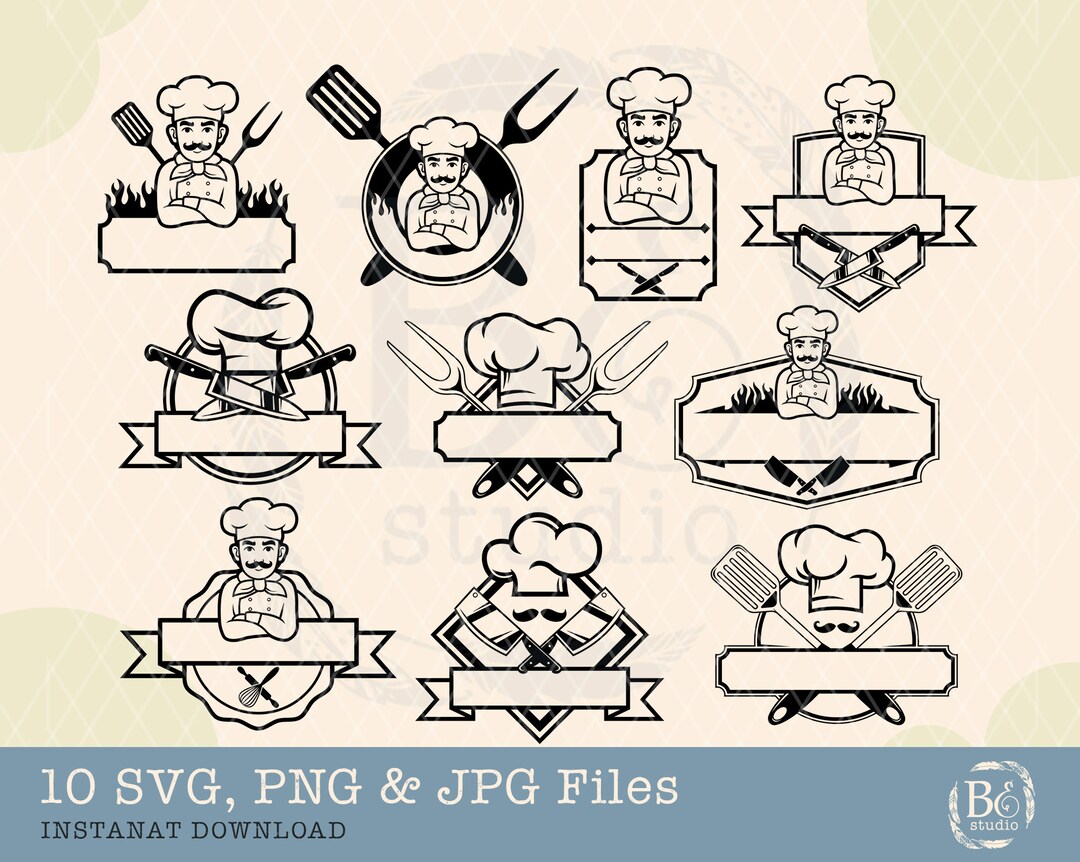 Chef Svg Bundle, Chef Hat Svg, Cooking Svg, Kitchen Svg, Chef Tools Svg ...