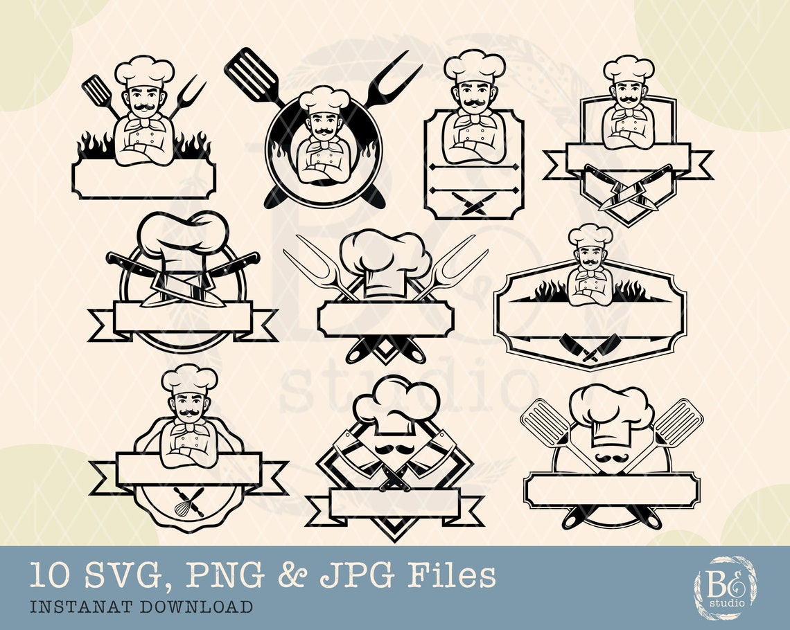 Chef Svg Bundle, Chef Hat Svg, Cooking Svg, Kitchen Svg, Chef Tools Svg ...