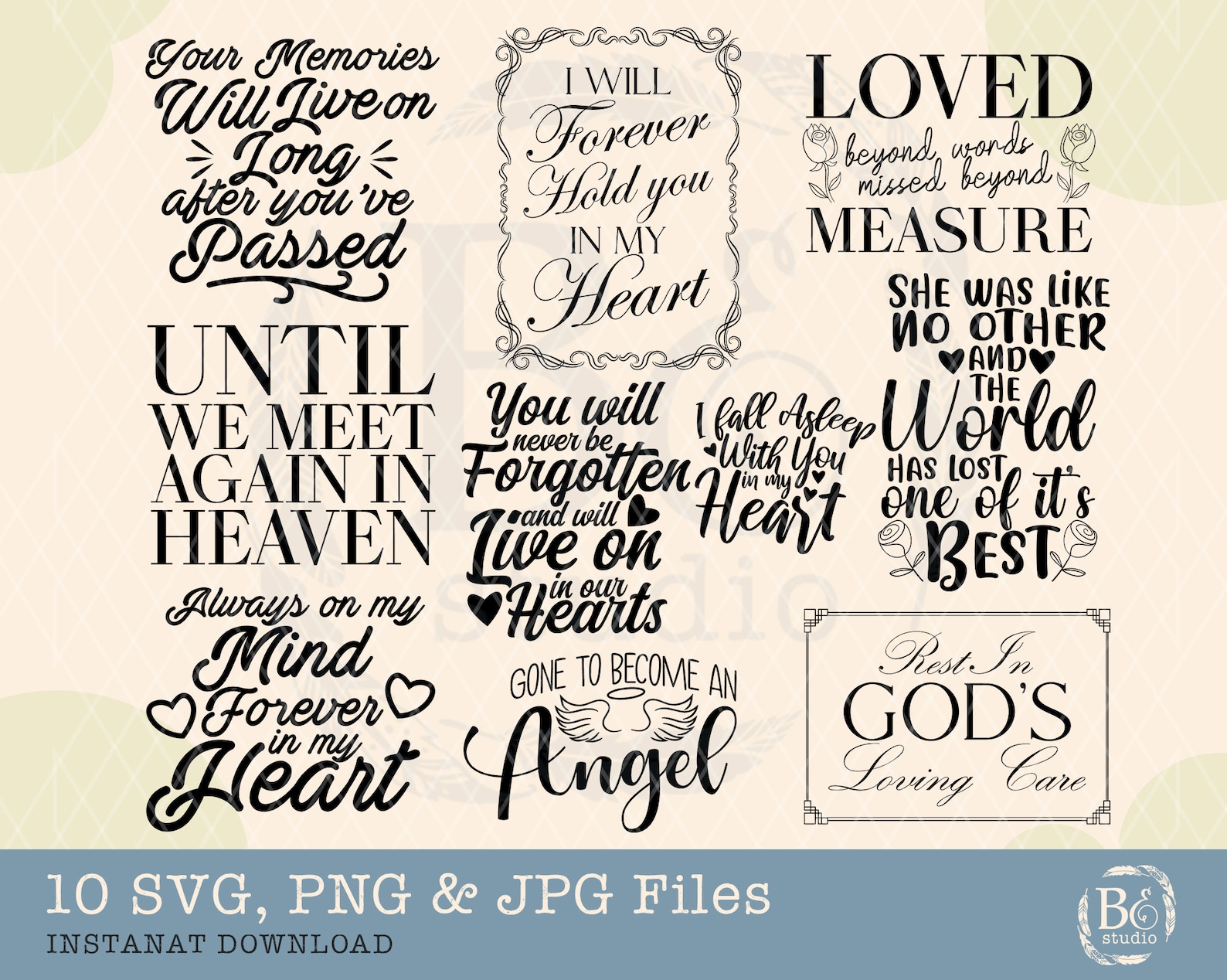 Memorial Svg Bundle, Funeral Svg, Rest in Peace Svg, Grief Svg, Death ...