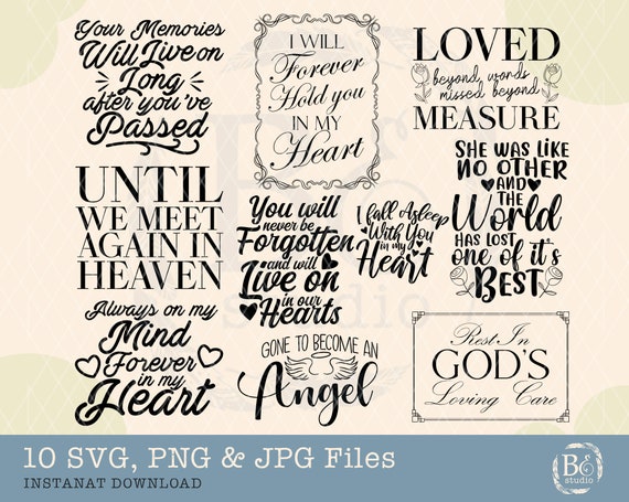 Memorial Svg Bundle Funeral Svg Rest in Peace Svg Grief - Etsy