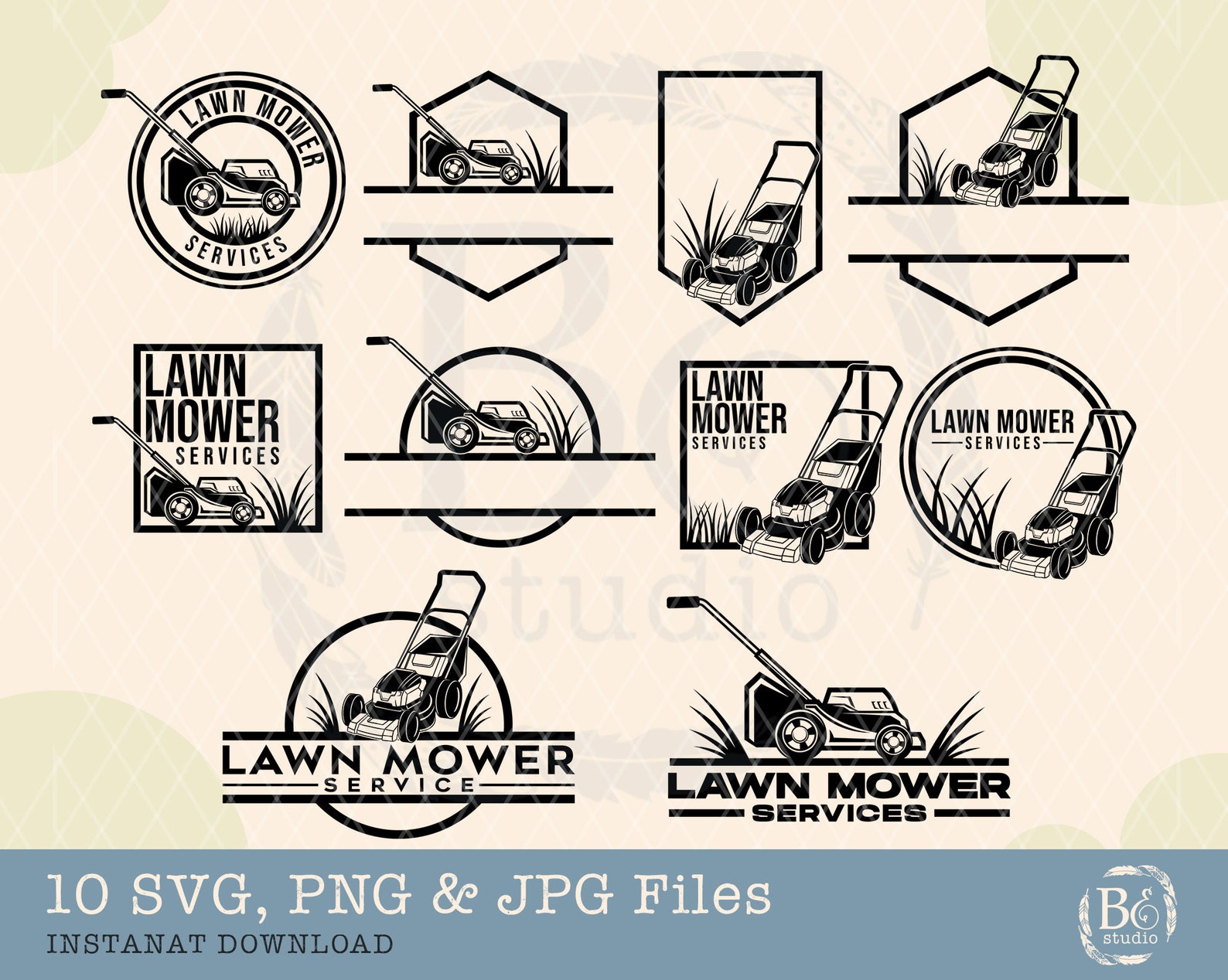 Lawn Mower Svg Bundle, Mower Svg, Gardener Svg, Lawn Mower Service Svg ...