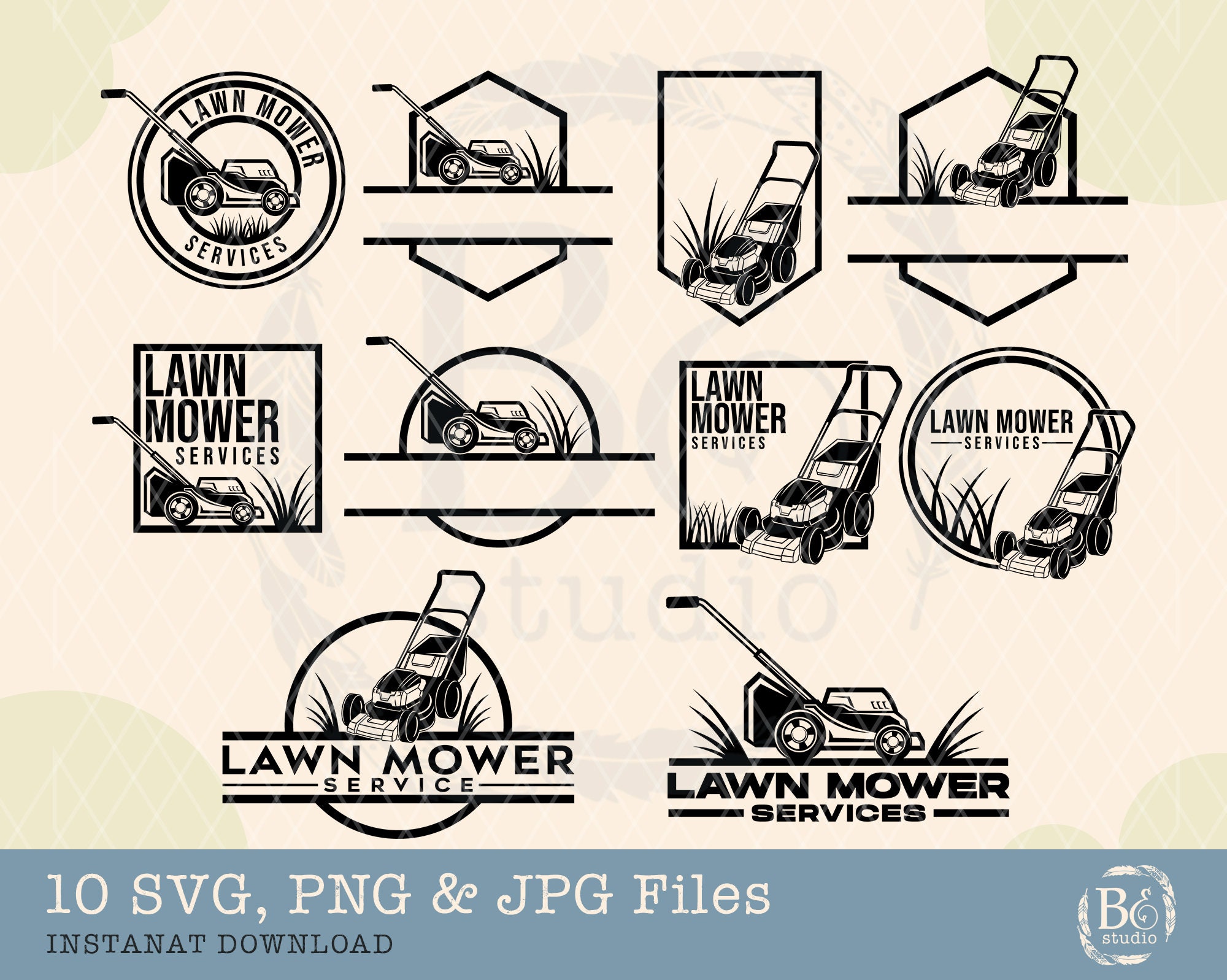 Lawn Mower Svg Bundle, Mower Svg, Gardener Svg, Lawn Mower Service Svg ...