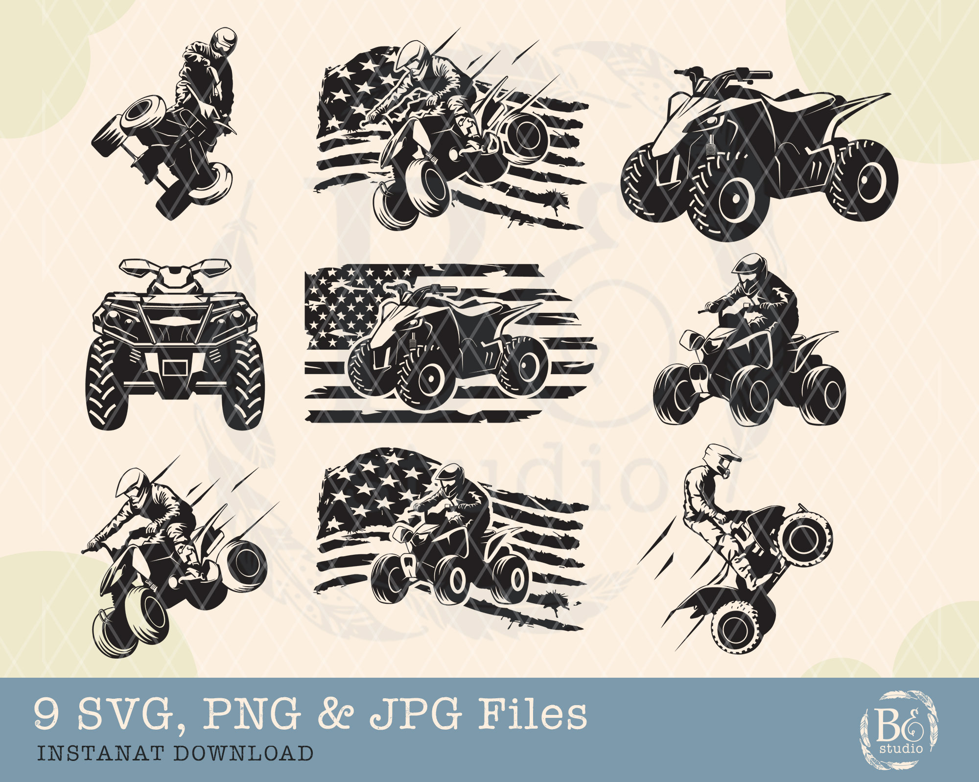 Atv Bundle Svg, US Atv Svg, Dirty 4 Wheels Svg, RZR Atv Svg, Atv Decal ...