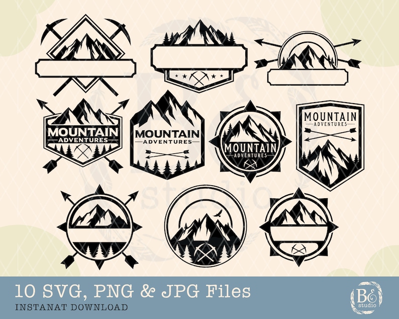 Berge SVG Bundle, Bäume svg. Wald-Svg, Berg-Svg-Datei, Abenteuer svg ...