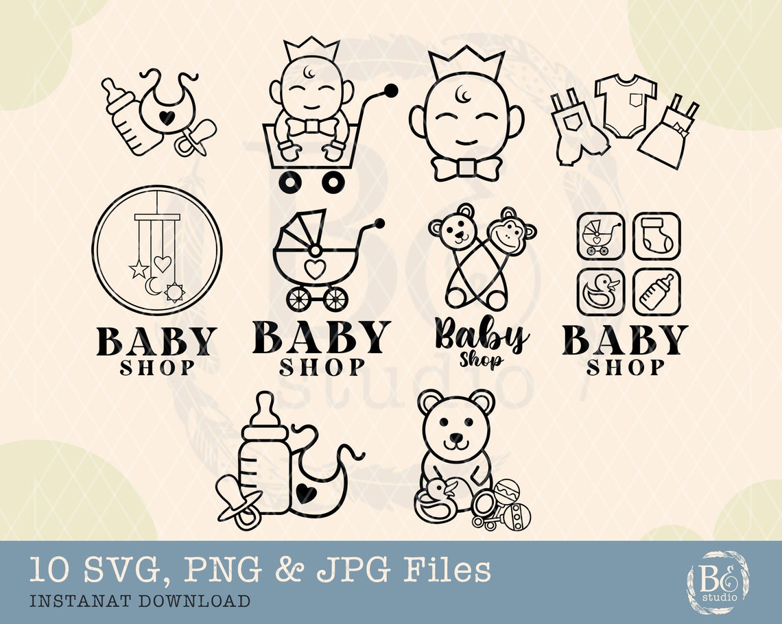 Baby Stuff Svg Bundle, Baby Shower Svg, Newborn Svg, Baby Shop Svg ...