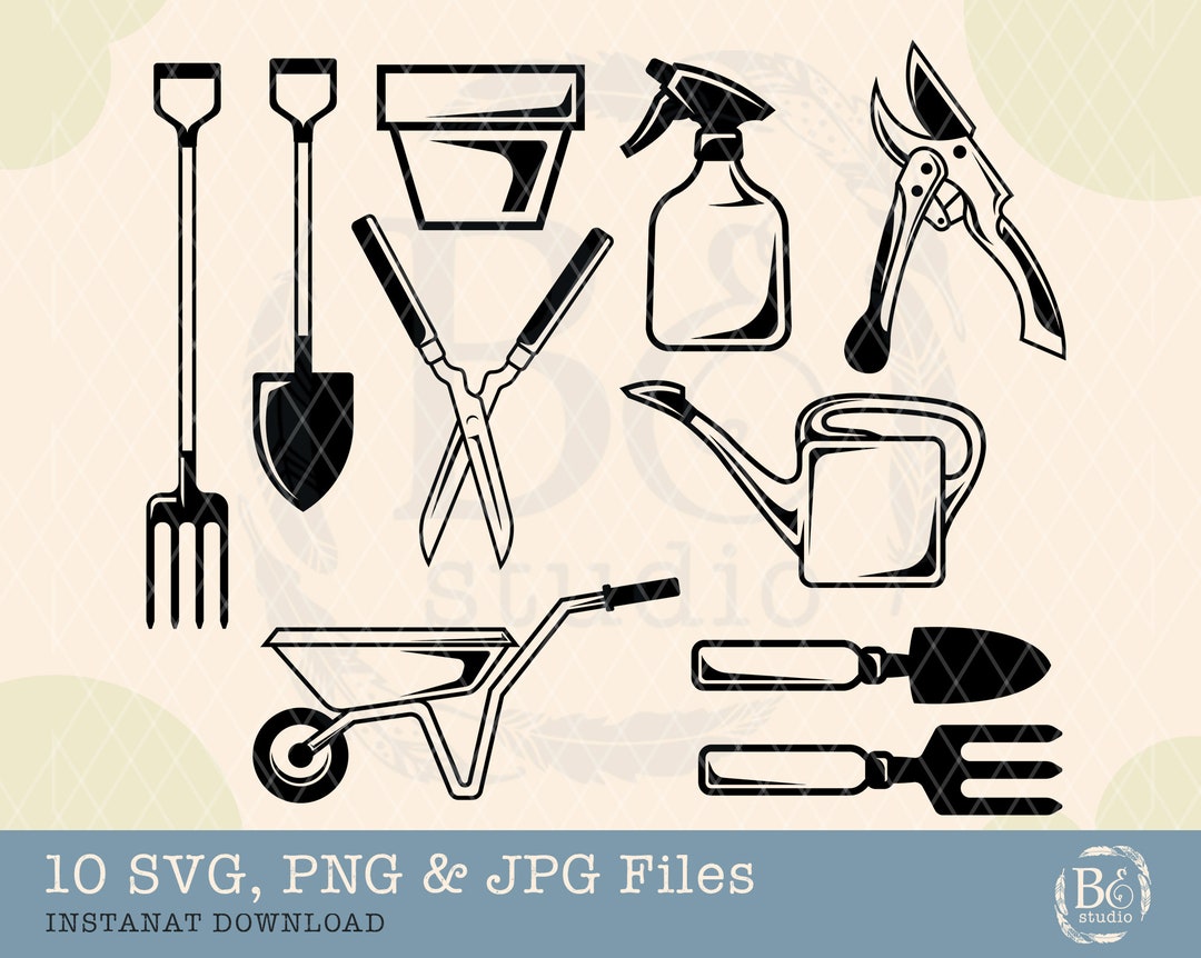 Garden Tools Svg Bundle, Gardening Tools Svg, Gardener Svg, Farm Tools ...