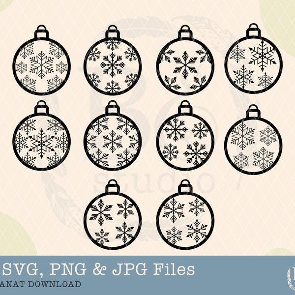 Christmas Balls Svg - Etsy