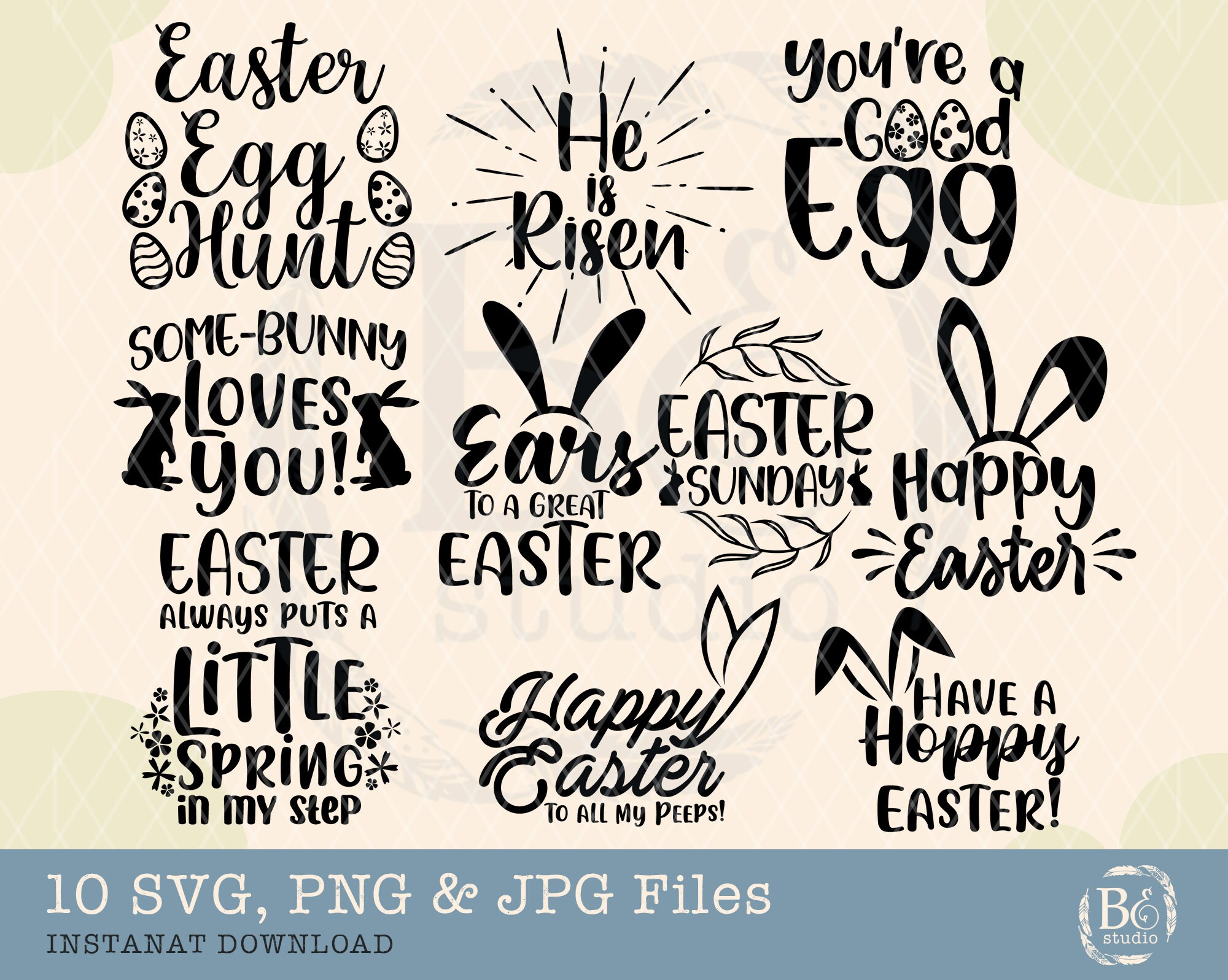Easter Svg Bundle Hand Lettered Svg Happy Easter Svg Easter - Etsy