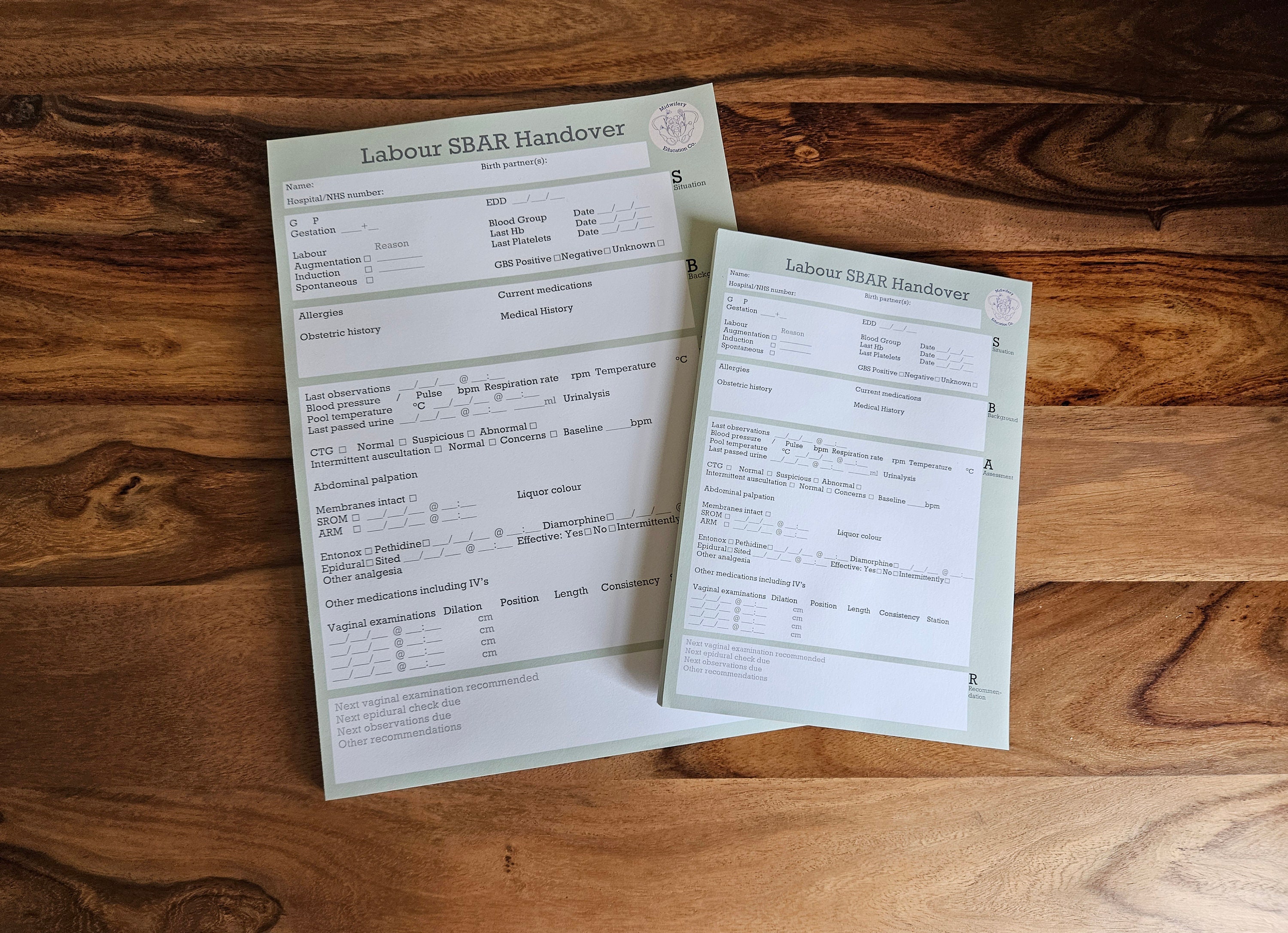 Labour SBAR Handover Sheets two Sizes - Etsy UK