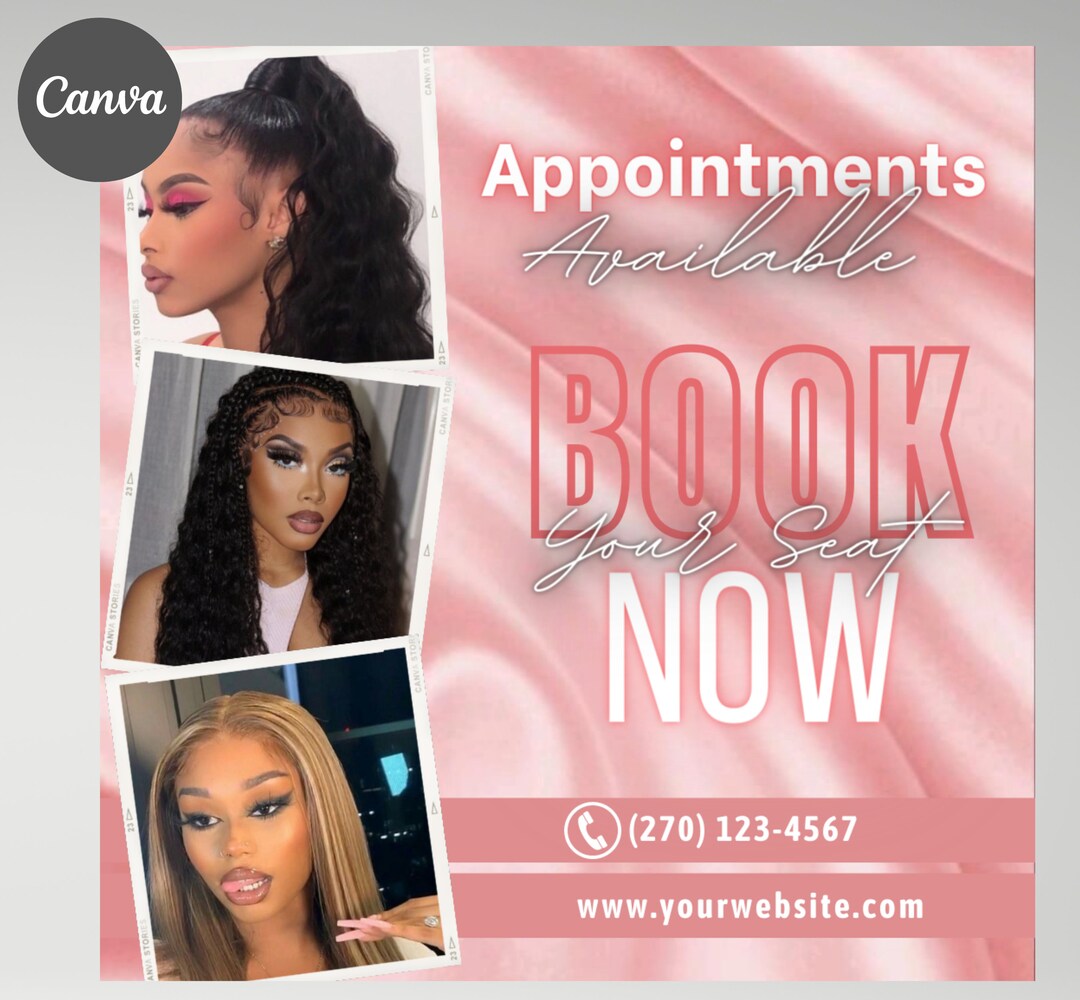 Editable Book Now Flyer DIY Appointments Available Booking - Etsy