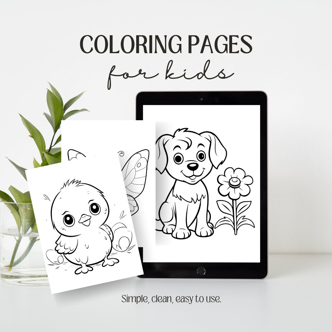 50 Coloring Pages for Kids Favorite Animals Travel Activity ...