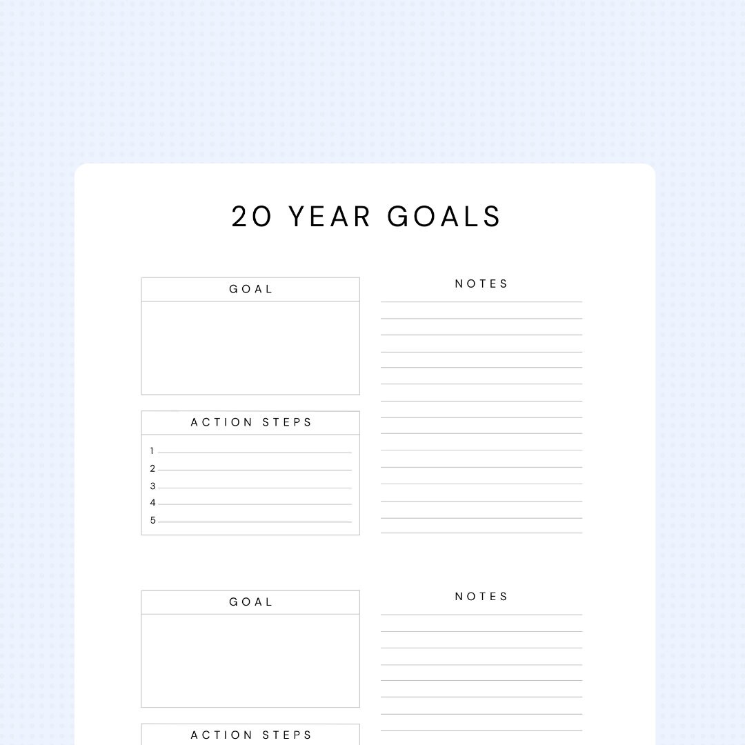 Life Goals Planner | Goal Setting | Life Vision Template | Life ...