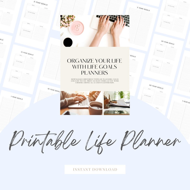 Life Goals Planner | Goal Setting | Life Vision Template | Life ...