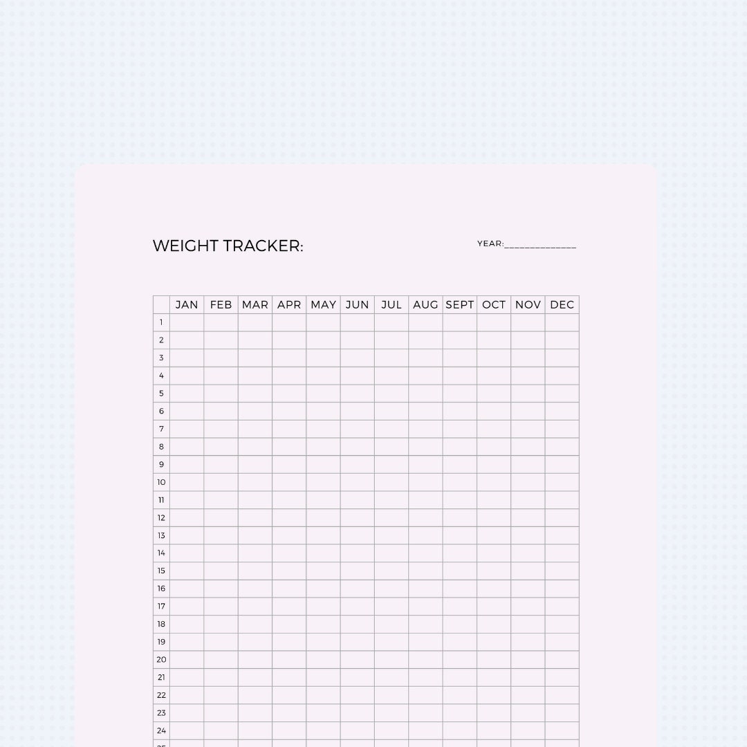 365 Day Weight Tracker Printable | Daily Weight Journal | Weight Loss ...