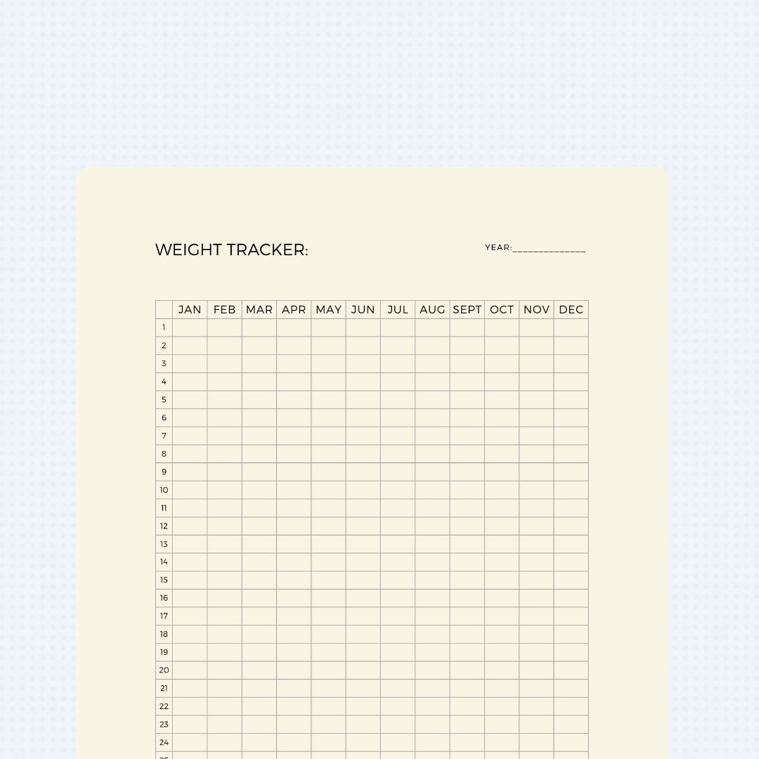 365 Day Weight Tracker Printable | Daily Weight Journal | Weight Loss ...