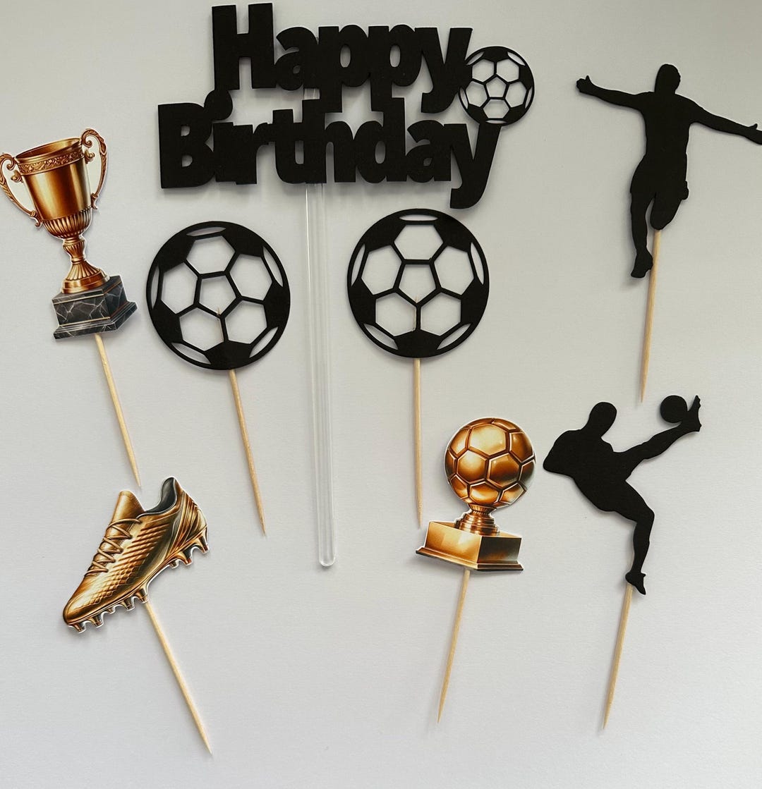 Football Cake Topper Set/ Football Cake Topper/ Football Toppers ...