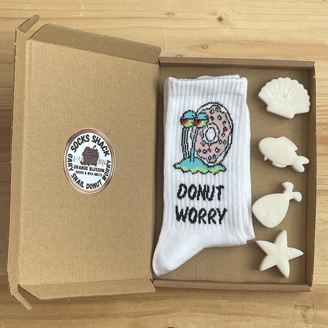 Spongebob Gary Snail Donut Worry Ladies Rib Socks & Handmade - Etsy