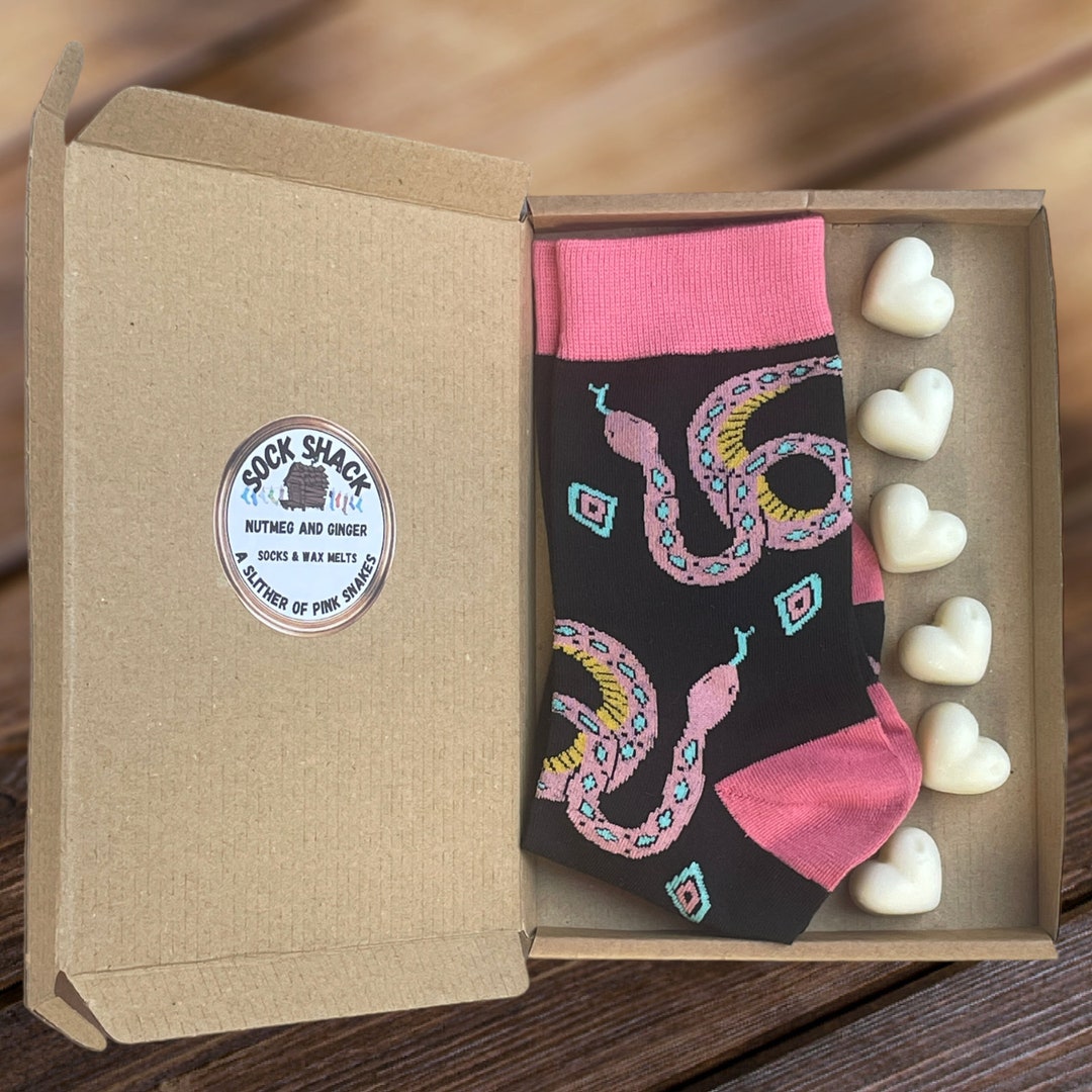 Ladies A Slither of Pink Snakes Black Socks & Handmade Soy Wax - Etsy