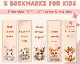 Printable Kids Motivational Bookmarks - Etsy