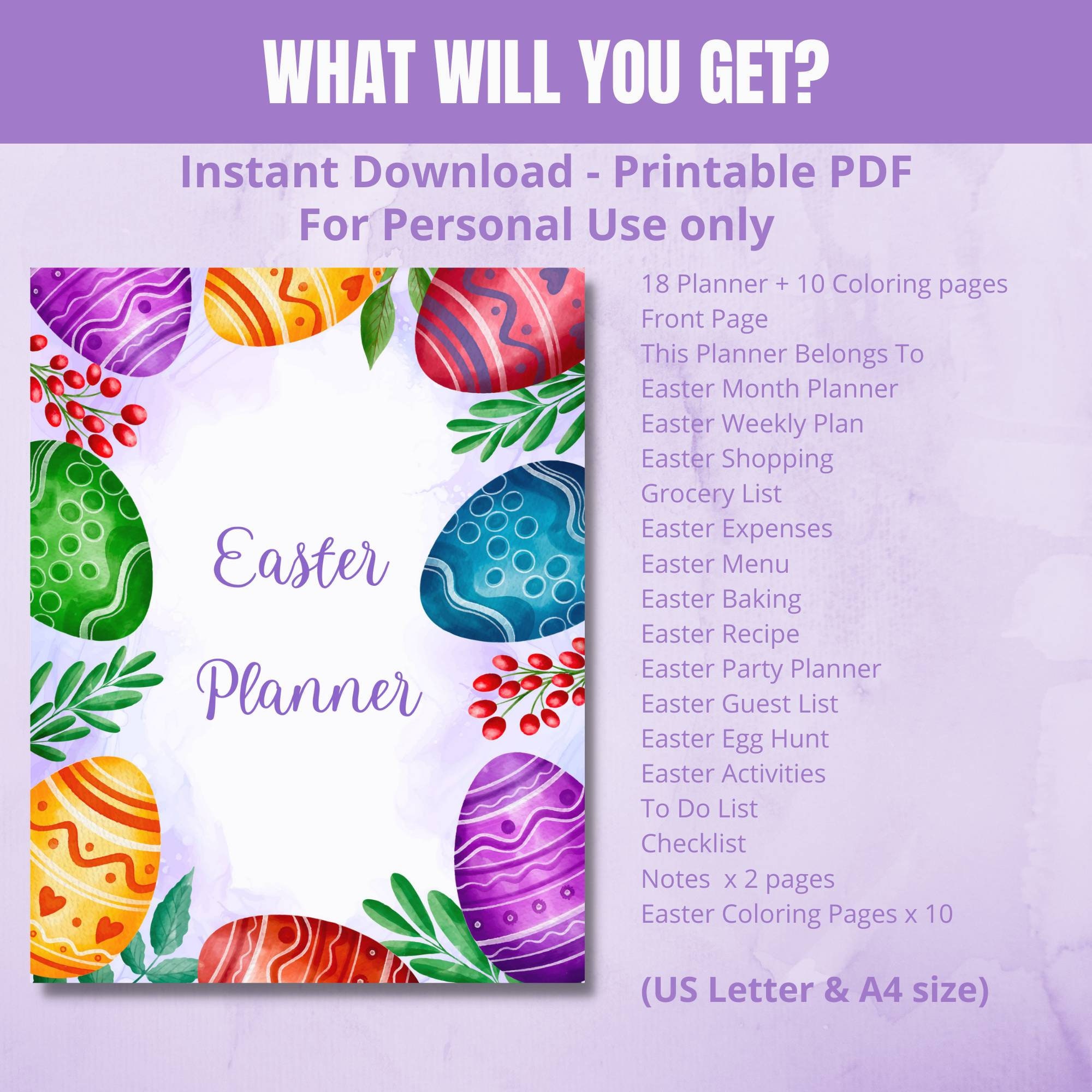 Easter Planner Printable, Easter Organizer, Spring Planner, Easter ...