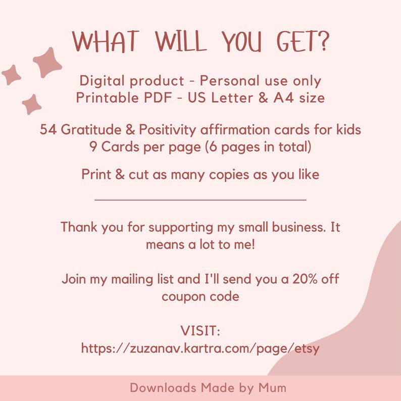 Kids Gratitude Affirmation Cards Printable, Positive Affirmations ...