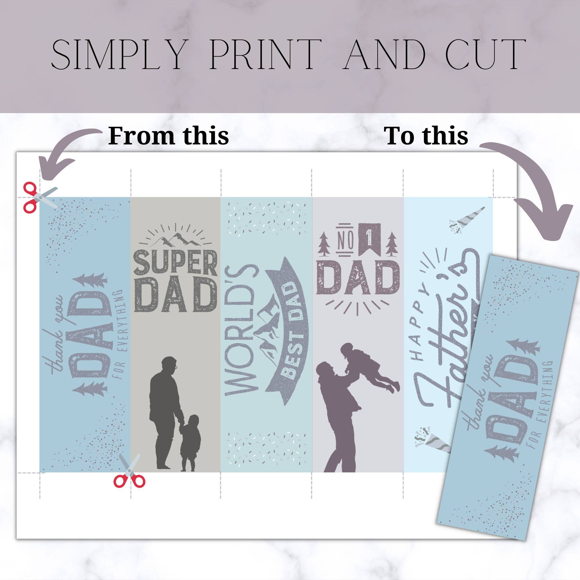 Bookmark Set, Bookmarks for Men, Printable Bookmarks, Father's Day Gift ...