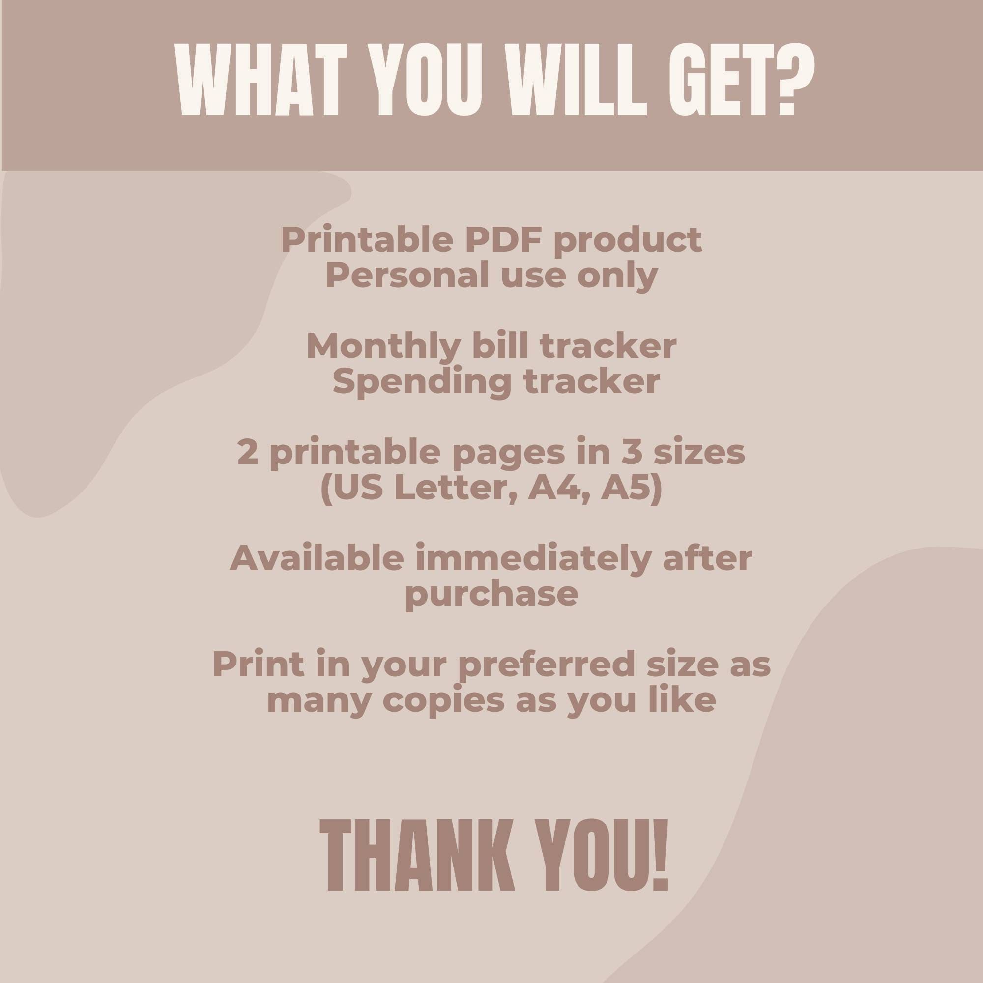 Monthly Bill Tracker, Spending Tracker, Bill Tracker Printable ...