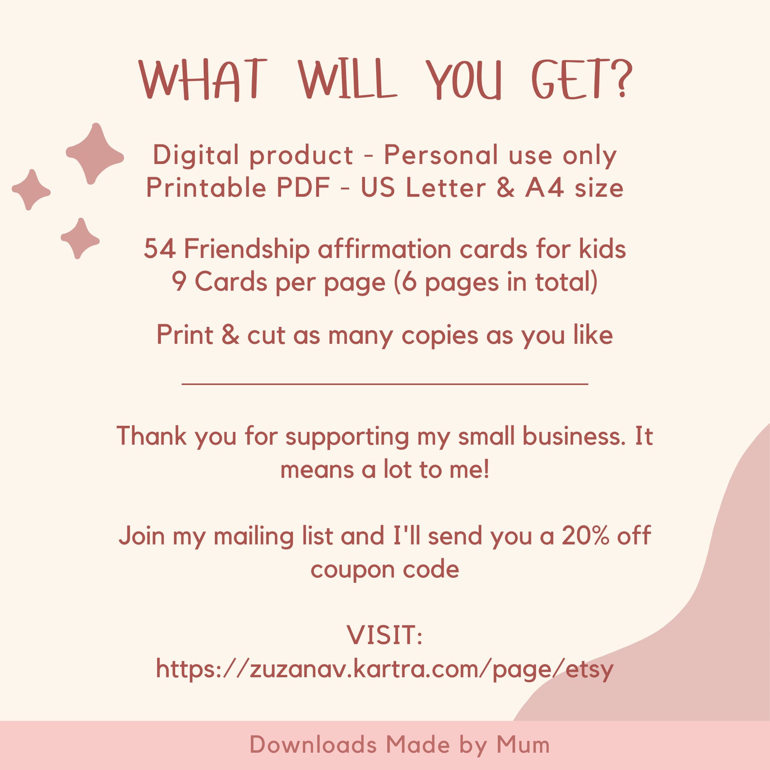 Positive Affirmation Cards for Kids Printable, Friendship Cards ...