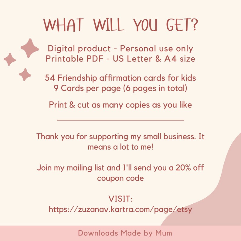 Positive Affirmation Cards for Kids Printable, Friendship Cards ...