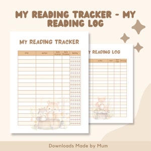 Reading Log for Kids Printable, Kids Book Tracker, Reading Challenge ...