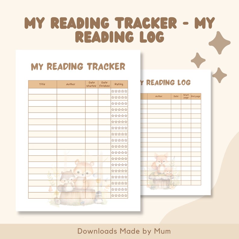 Reading Log for Kids Printable, Kids Book Tracker, Reading Challenge ...